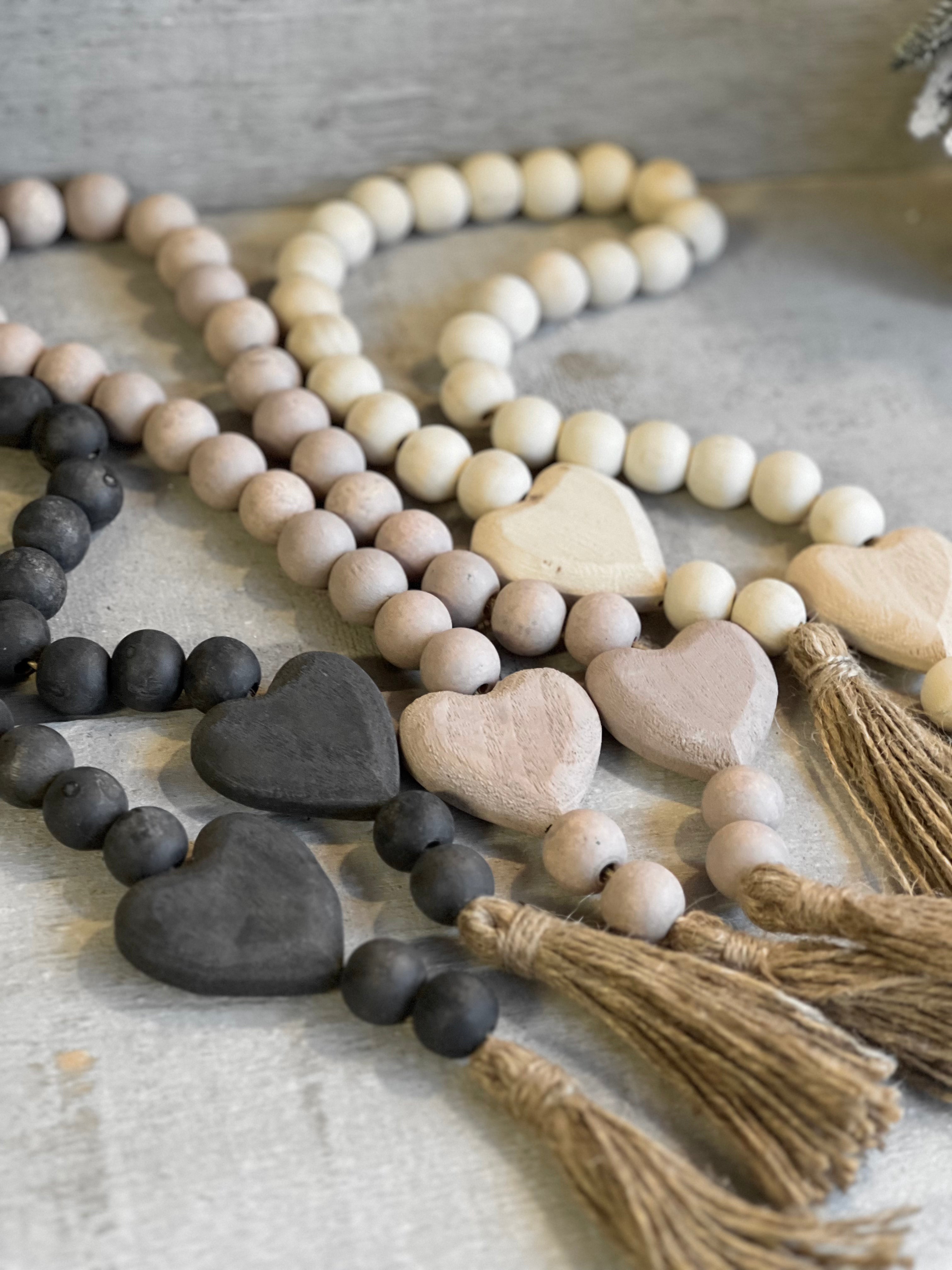 Wooden Prayer Beads With Heart Large Wooden Prayer Beads Canada La Belle Vie La Belle Vie Home Decor
